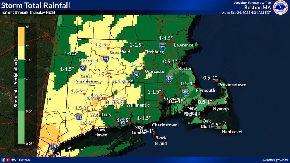 Widespread rain to develop Wednesday night across Mass. - NewsBreak