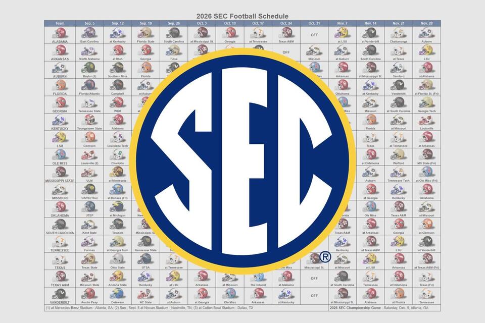 2026 SEC Football Helmet Schedule - NewsBreak