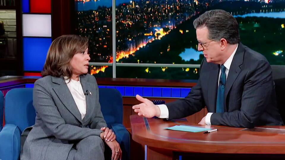 WATCH: Colbert Presses VP Kamala Harris About President Biden ‘Breaking ...