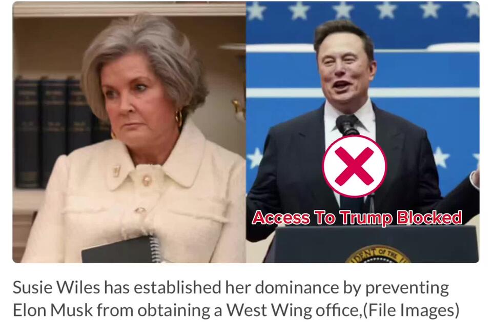 Elon Musk Blocked From Trump’s West Wing, By Susan Wiles - NewsBreak