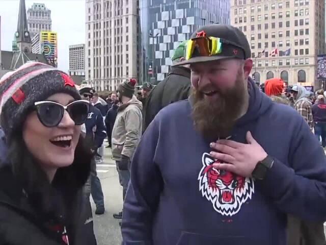 VIDEO: When WXYZ-TV accidentally captures a proposal on Opening Day in ...