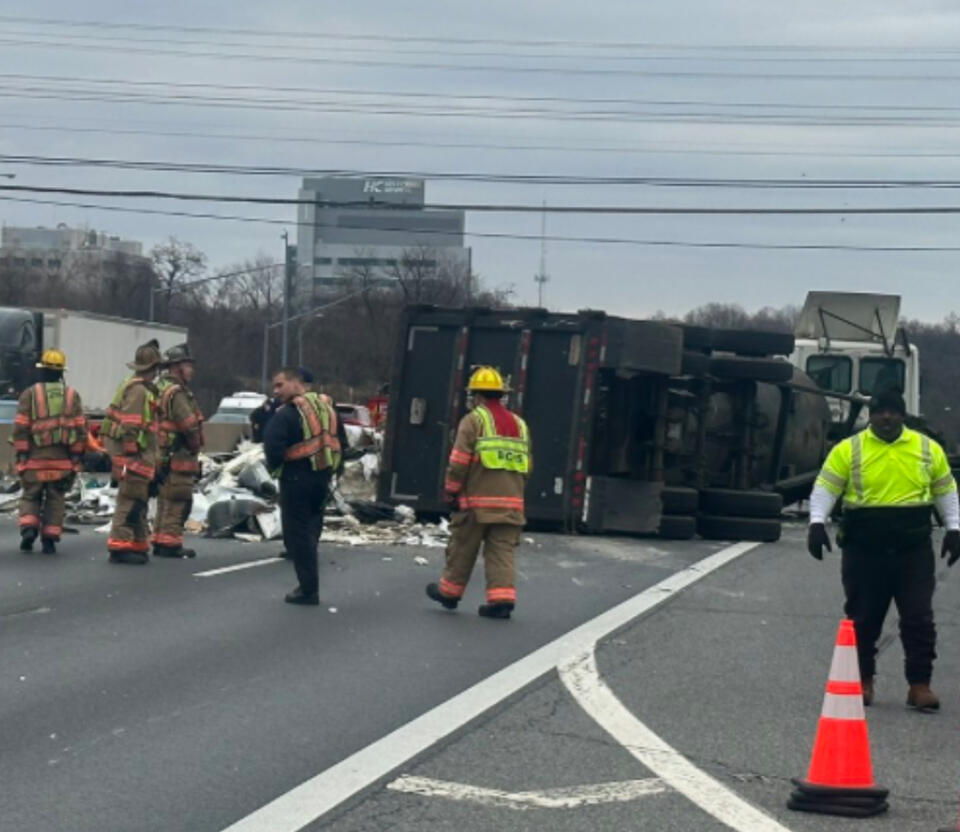 Traffic Alert: Collision With Rollover Blocks Lanes on I-495 - NewsBreak