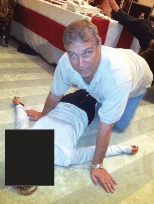 Former Prince Andrew seen kneeling over sprawled woman in latest ...