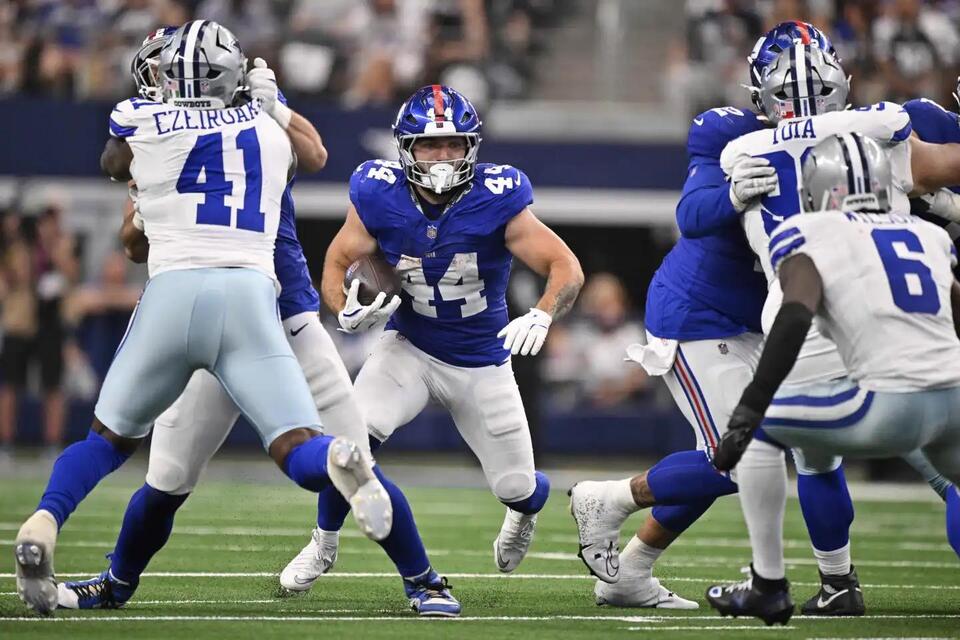 Giant firsts for rookies as RB Cam Skattebo scores TD and QB Jaxson ...