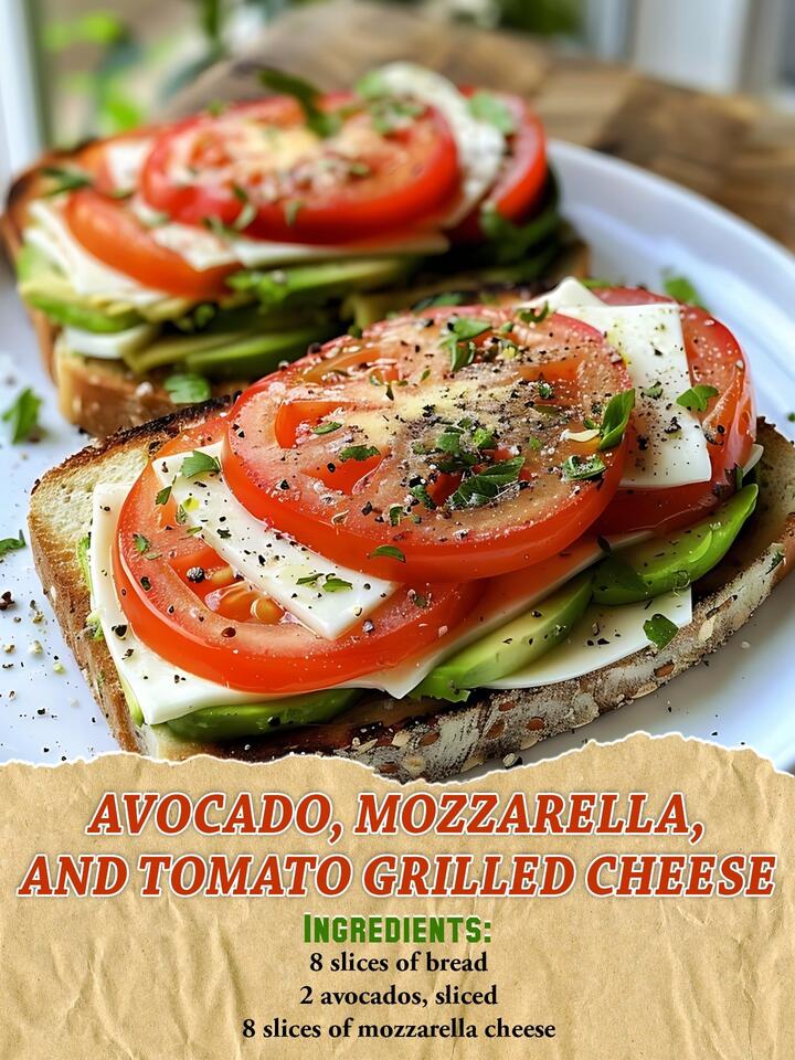 Avocado Mozzarella and Tomato Grilled Cheese for the Ultimate Creamy ...