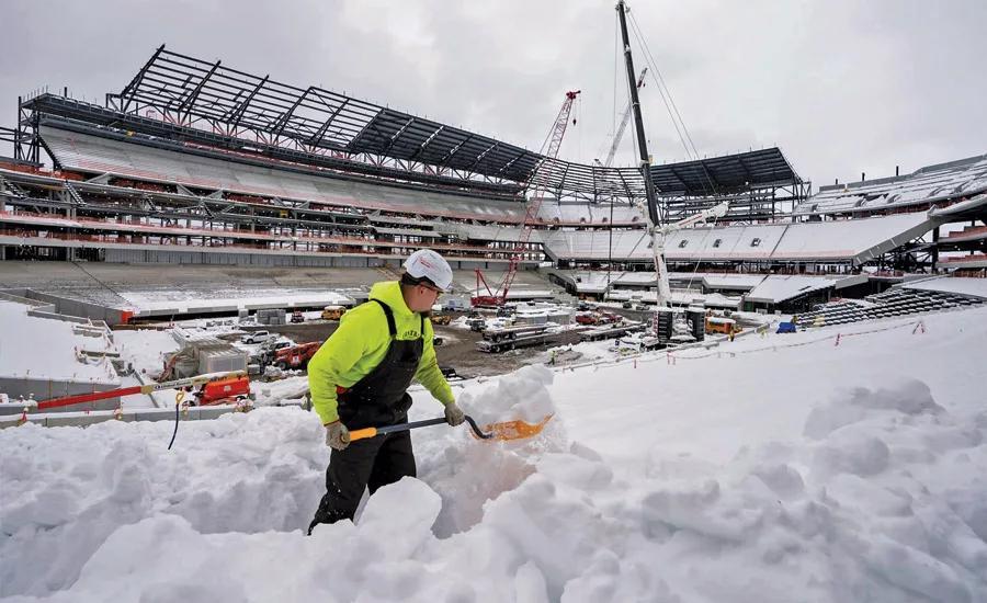 Project Team Battles Elements to Complete Buffalo Football Stadium for ...