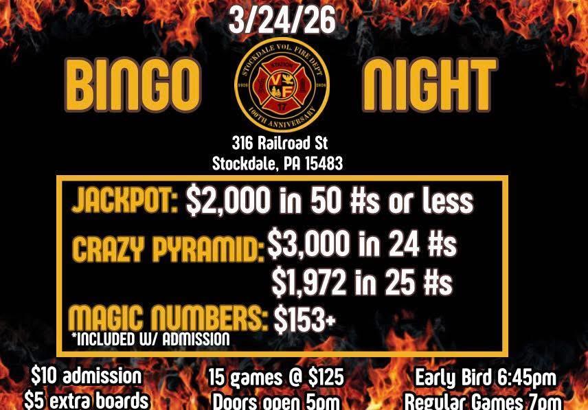 📅 Bingo Night in Stockdale – March 24 with $3,000 Top Prize - NewsBreak
