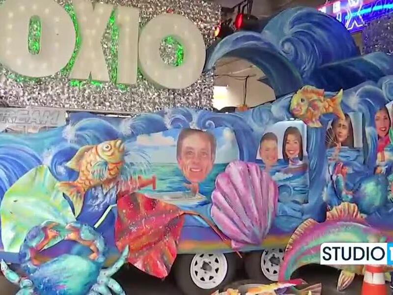 Local artist Ginger Woechan adds style to FOX10 Mardi Gras float
