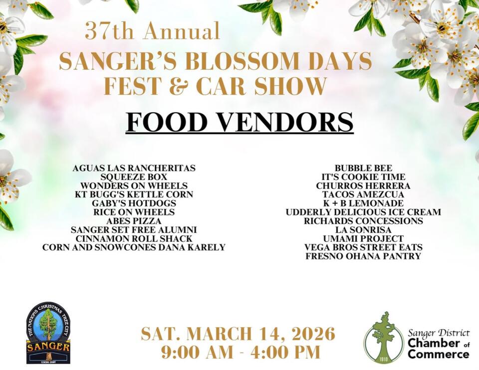 Sanger Blossom Days Fest & Car Show on March 14, 2026 - NewsBreak