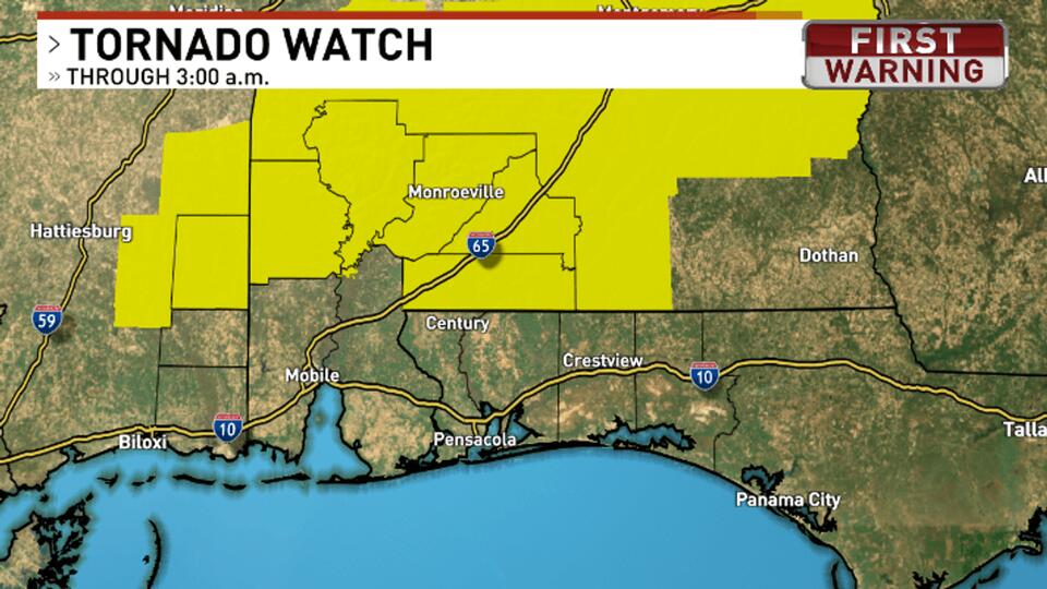 Tornado watch in effect for areas in Alabama - NewsBreak