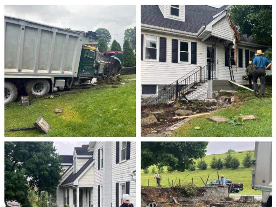 Dump Truck Crashes Into Amish Family's Bird-In-Hand Home