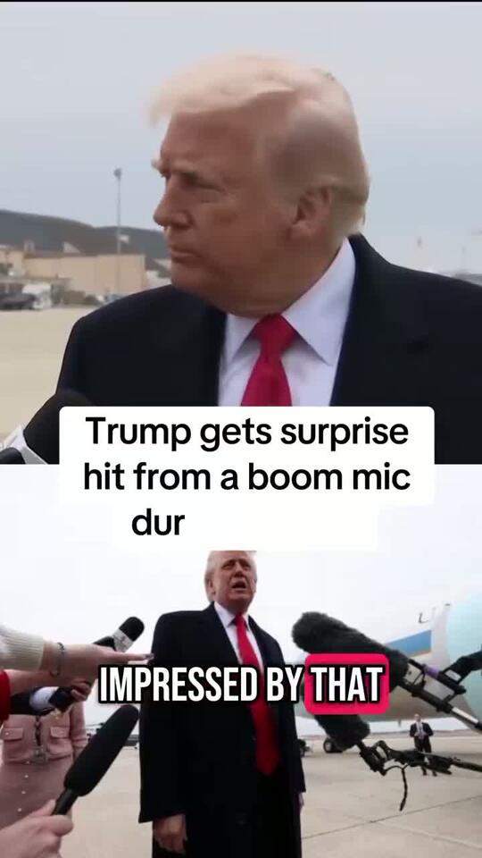 Trump gets surprise hit from a boom mic during speech — crowd stunned ...