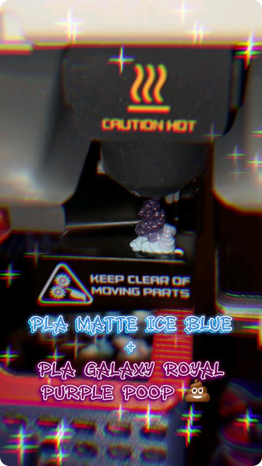 PLA MATTE ICE BLUE TO PLA GALAXY ROYAL PURPLE POOP 💩 BAMBU LAB FILAMENT ...