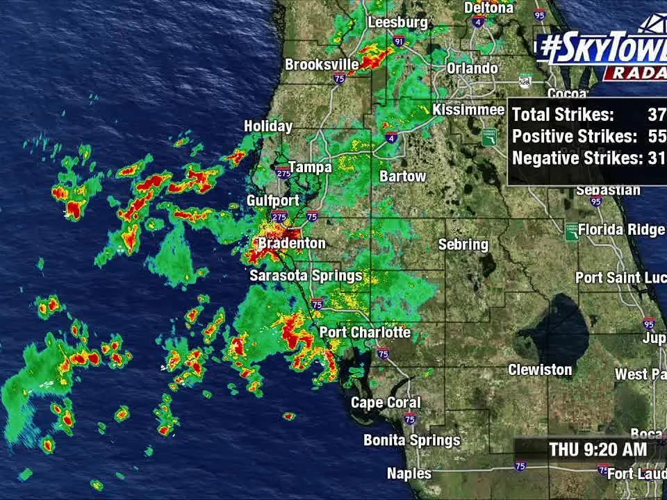 LIVE RADAR: Showers, storms rolling through Tampa Bay area
