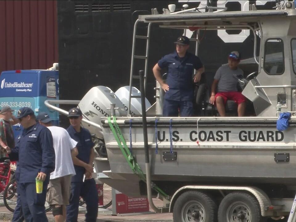 Focus on Coast Guard Station Buffalo on Lake Erie