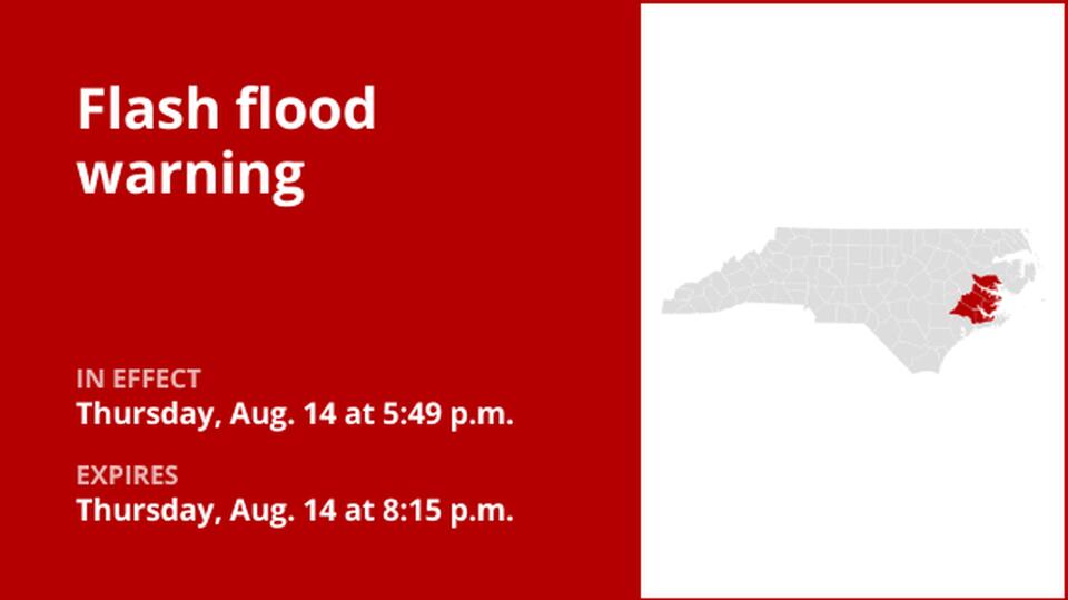 UPDATE: Eastern North Carolina placed under a flash flood warning ...