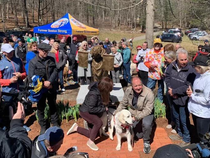 Spencer, The Late Boston Marathon Dog, Honored With Statue In Ashland