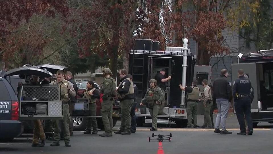 SWAT, K9 units, and drones assist police in apprehending suspect in ...