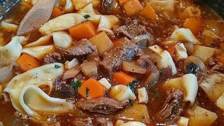Low-Carb Beef Bourguignon Soup With Almond Flour Noodles - NewsBreak