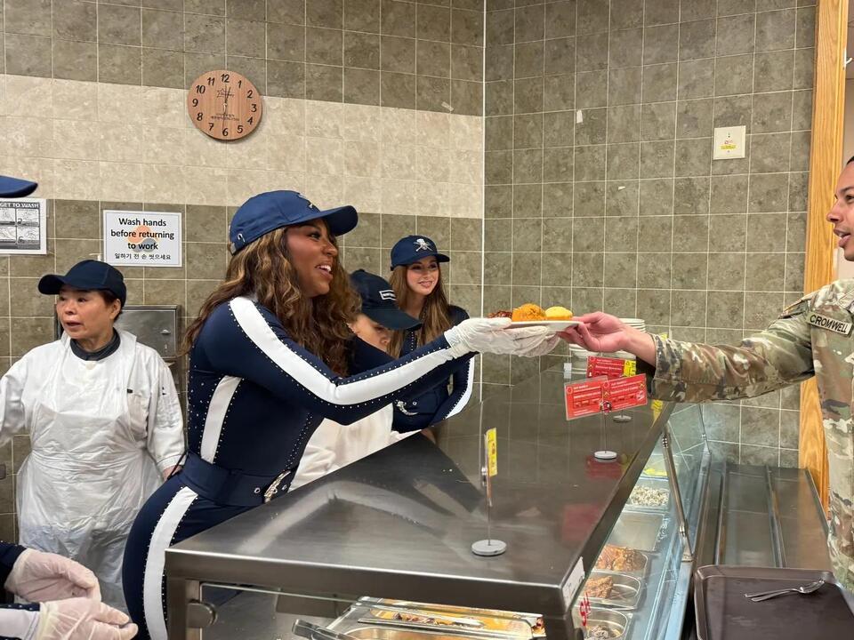 Dallas Cowboys Cheerleaders visit U.S. troops in South Korea