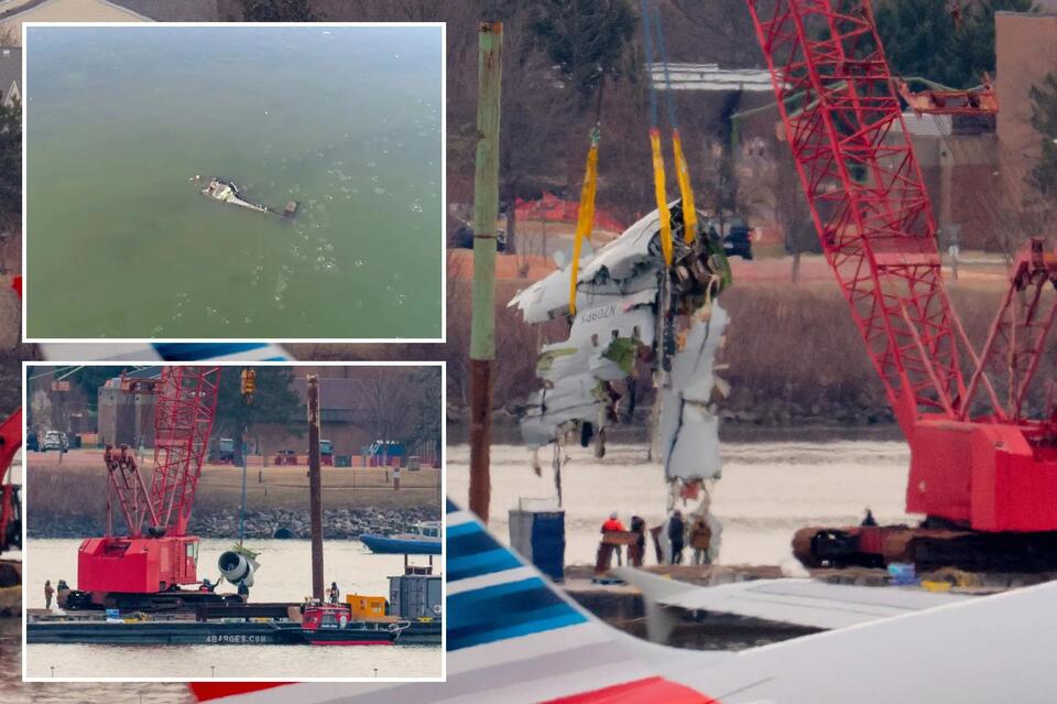 DC plane crash wreckage pulled from Potomac — as eerie photo shows ...