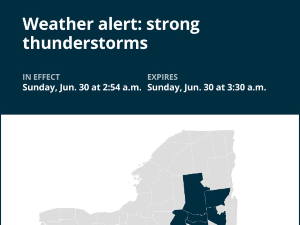 NY weather update: Weather alert issued for strong thunderstorms in New ...