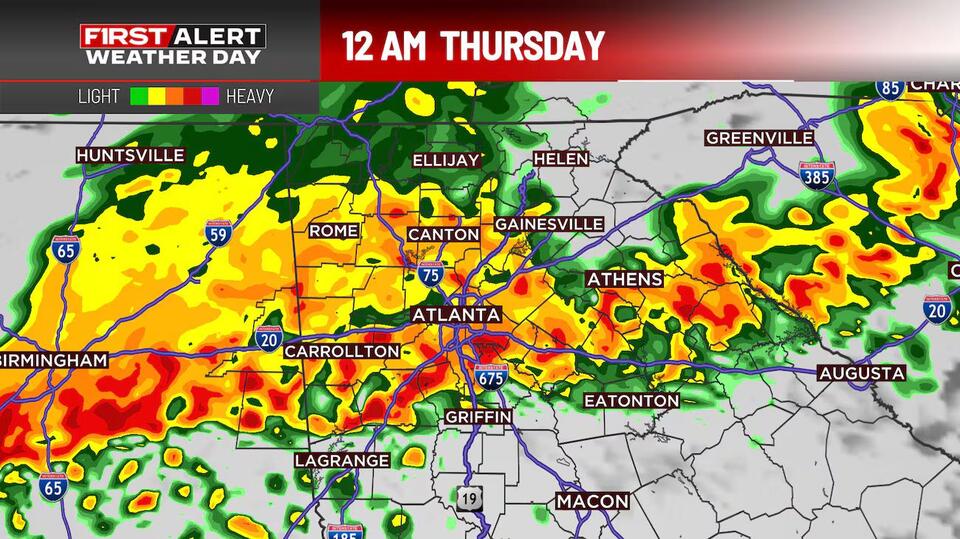 TIMELINE: Severe storms, flooding possible in metro Atlanta, north ...