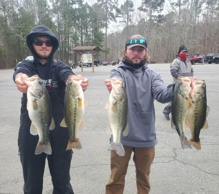 Evan White & Shane Doughtie win CATT Kerr Lake with 5 bass weighing 18. ...