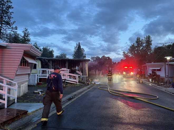 WATCH: Lightning strikes Northern California mobile home causing explosion