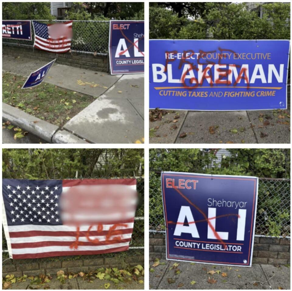 American Flags, Political Signs Defaced In Valley Stream: Nassau County ...