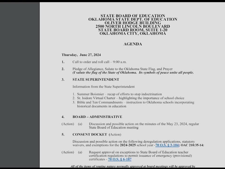 OSDE Meeting: State Superintendent Walters Announces Memo To Require ...