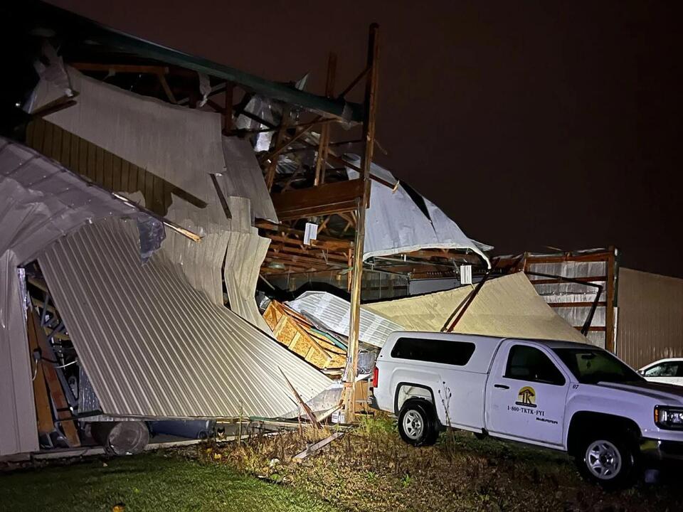 Tornado damages Jay County school; no classes Monday