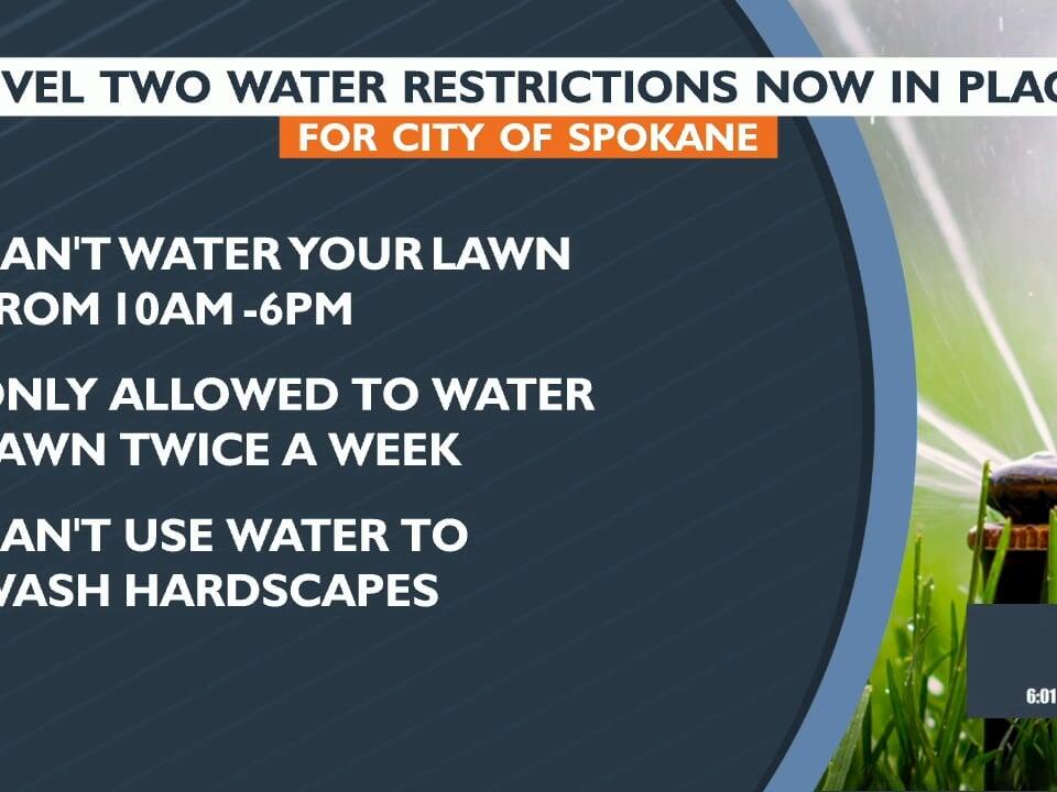 Water restrictions for City of Spokane