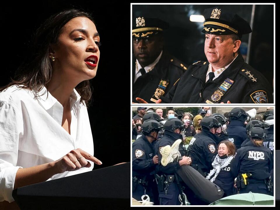 Top NYPD cop schools AOC after she rants about Columbia campus chaos ...