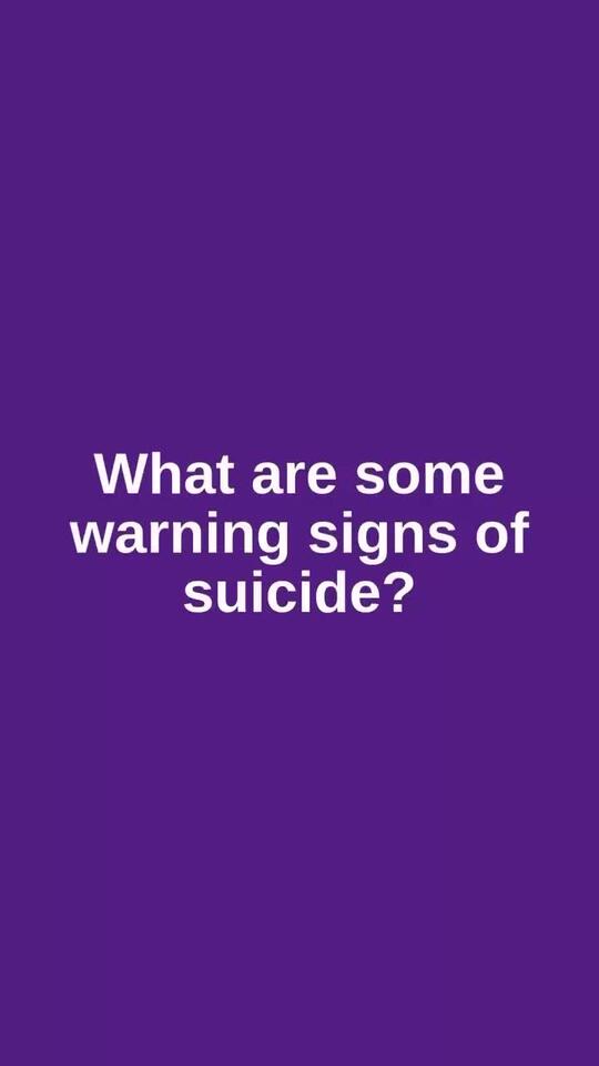 Some warning signs of “Suicide” this is #suicide awareness month. 💜 ...