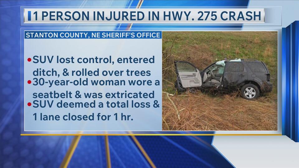 1 injured in Stanton County crash - NewsBreak