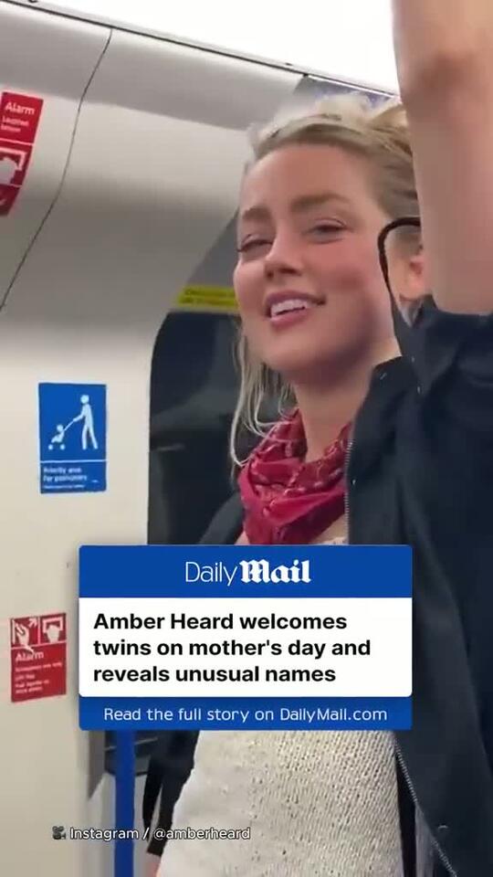 Amber Heard has announced the arrival of her twin children, a daughter ...