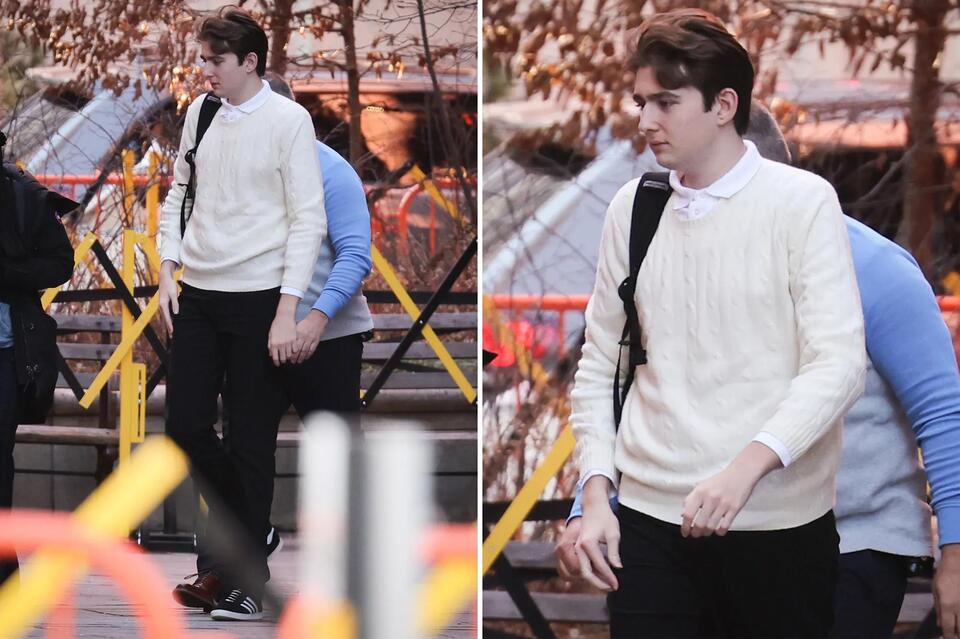 Barron Trump spotted strutting through NYU campus for the first time ...