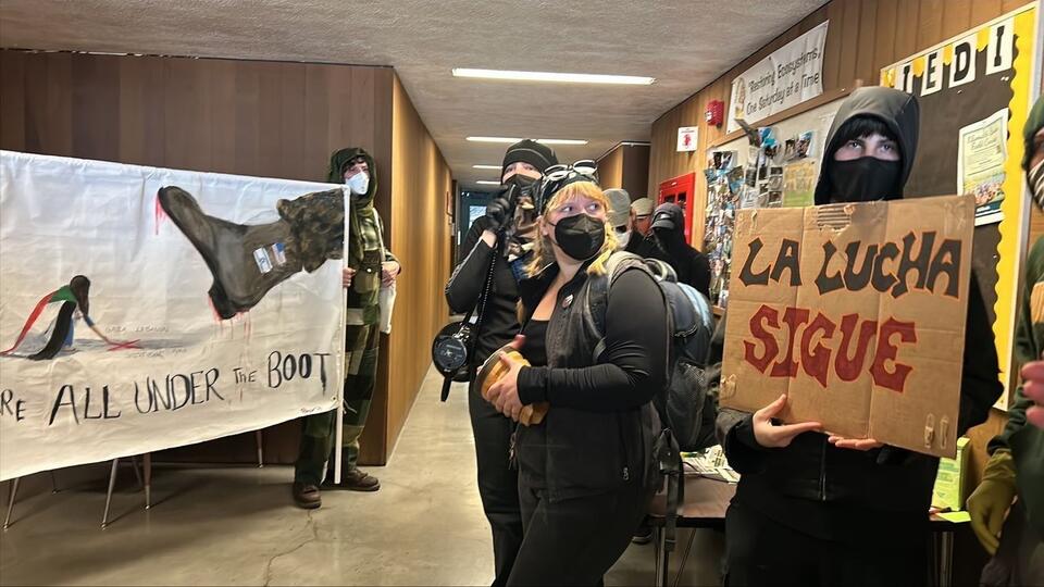 Students at Cal Poly Humboldt hold Anti Trump and Pro Palestine protest ...