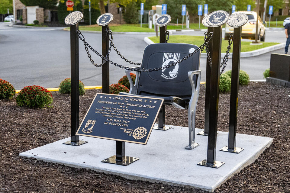 Rotary Club installs POW/MIA Chair of Honor outside city hall - NewsBreak