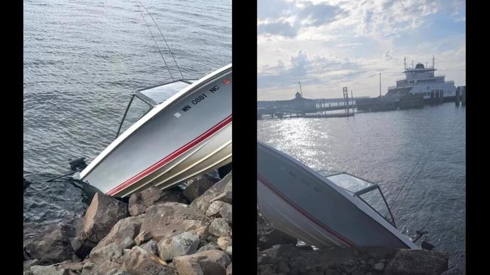 Speeding boat with unconscious driver nearly hits ferry, crashes onto ...