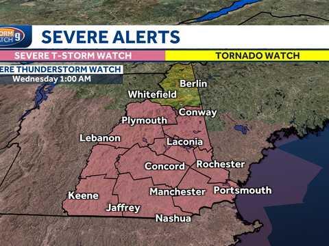 Severe thunderstorm watch in effect for most of New Hampshire through ...