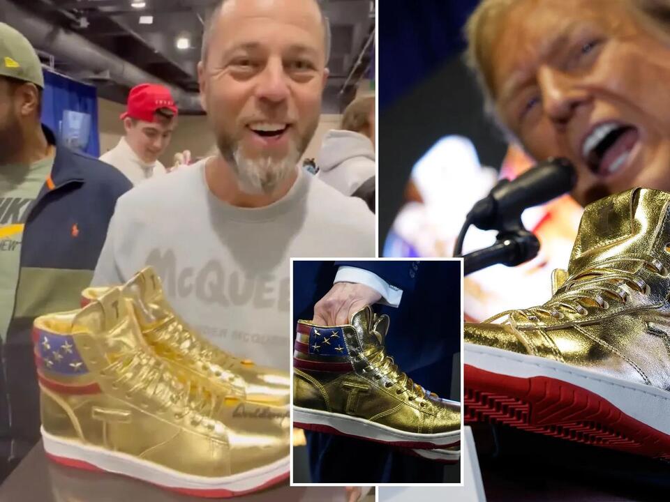 Russian CEO wins autographed golden Donald Trump sneakers after $9K bid
