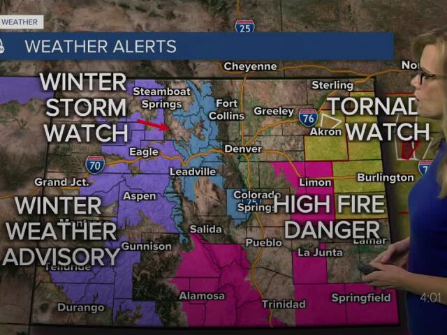 Tornado, winter storm watches in Colorado; Denver to see soaking rains ...