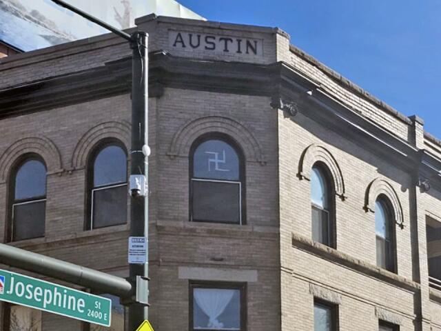 Swastika-emblazoned window in historic Denver building smashed - NewsBreak