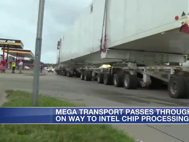 Mega transport headed to Intel plant goes through region