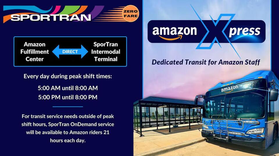 SporTran launching new route to Shreveport’s Amazon Fulfillment Center ...