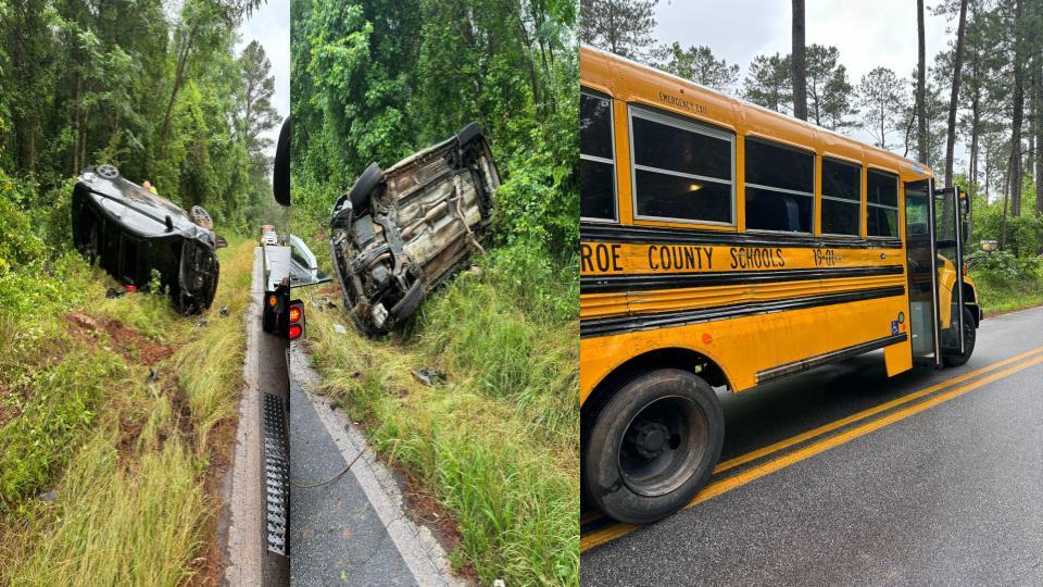 Monroe County school bus, car collision sends drivers to Macon hospital ...