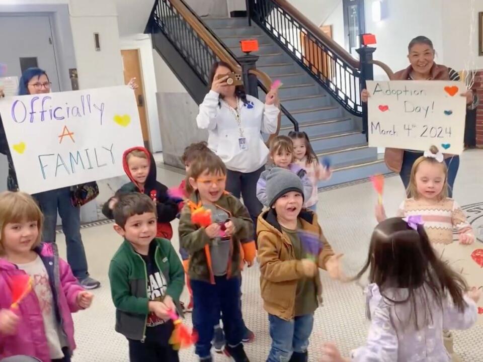 Girl, 4, Jumps With Joy When Classmates Surprise Her at Her Adoption ...