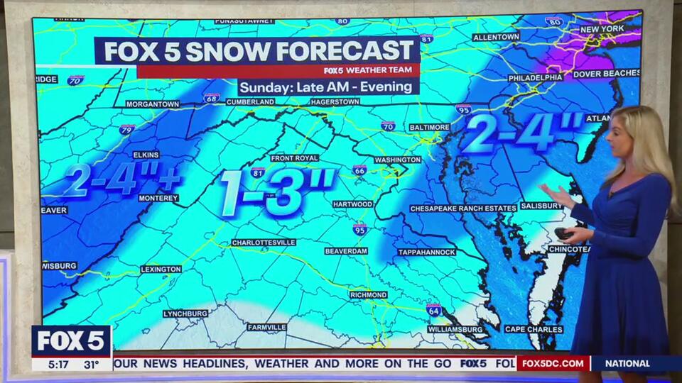 DC snow forecast: Several inches possible Sunday - NewsBreak